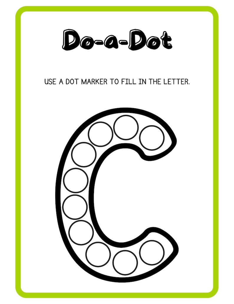 Do A Dot Worksheets for Preschool and Kindergarten Dot Marker Printable ...