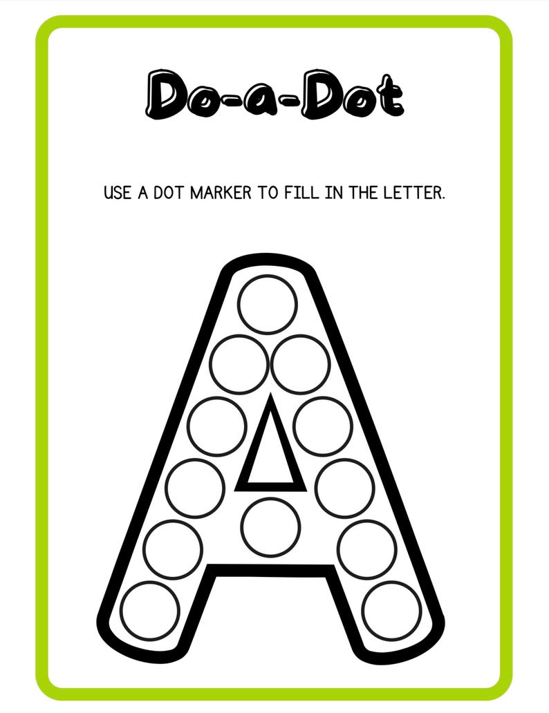Do A Dot Worksheets for Preschool and Kindergarten Dot Marker Printable ...