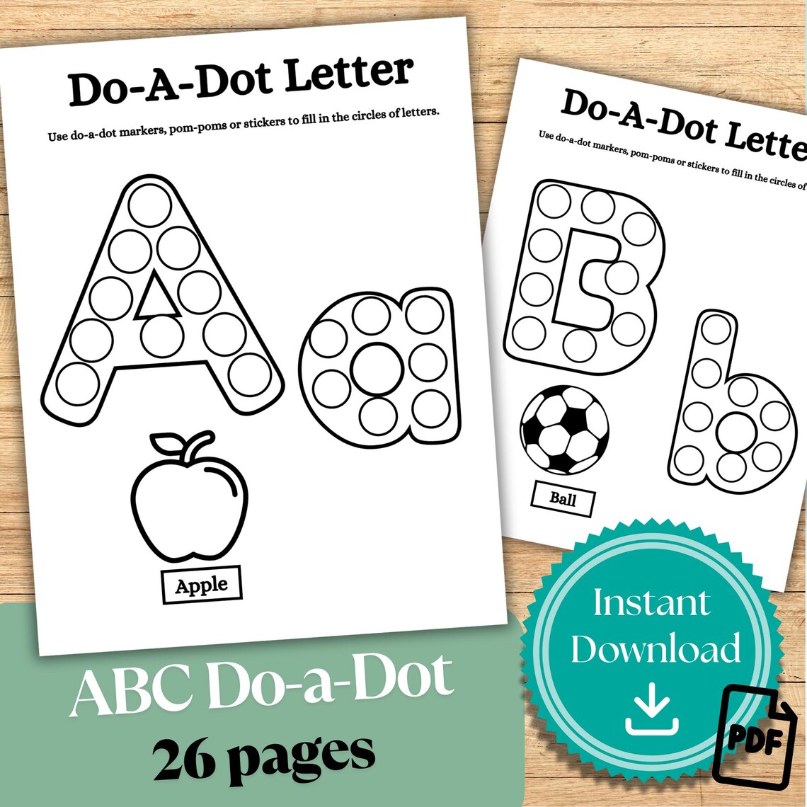 ABC Dot Marker Worksheets: Preschool Alphabet & Number Activity (PDF ...