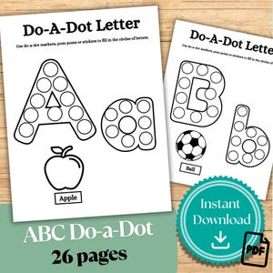 ABC Dot Marker Worksheets: Preschool Alphabet & Number Activity (PDF ...