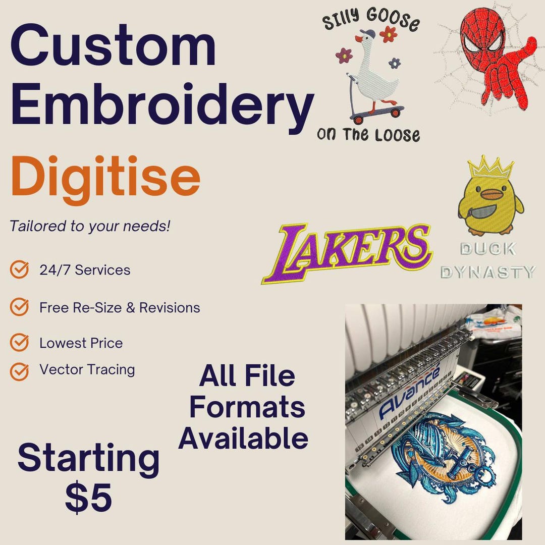 Custom Embroidery Digitize, Embroidery Digitize, Custom Digitize, DST ...
