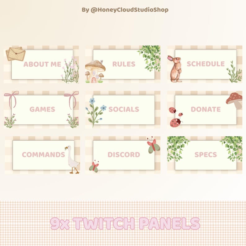 Cozy Cottagecore Twitch Stream Package -- Animated Scenes, Alerts ...
