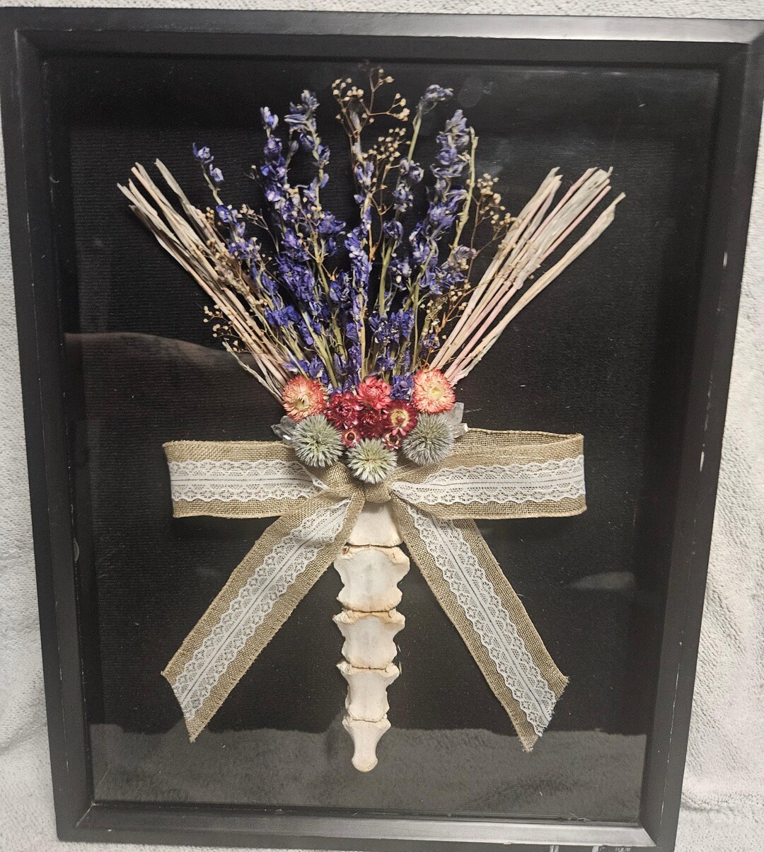 Flower Bouquet W/deer Sternum in Shadow Box - Etsy