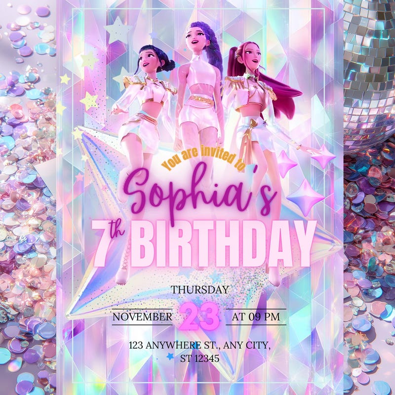 Kpop Demon Hunters Birthday Invitation - Etsy