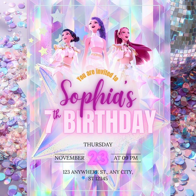 Kpop Demon Hunters Birthday Invitations - Etsy