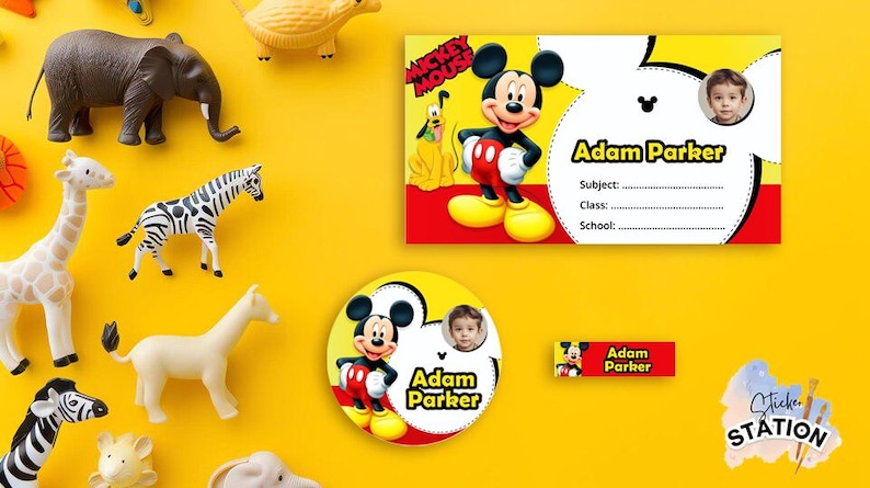 School Labels Mickey Mouse Custom Name Label Printable School Labels ...