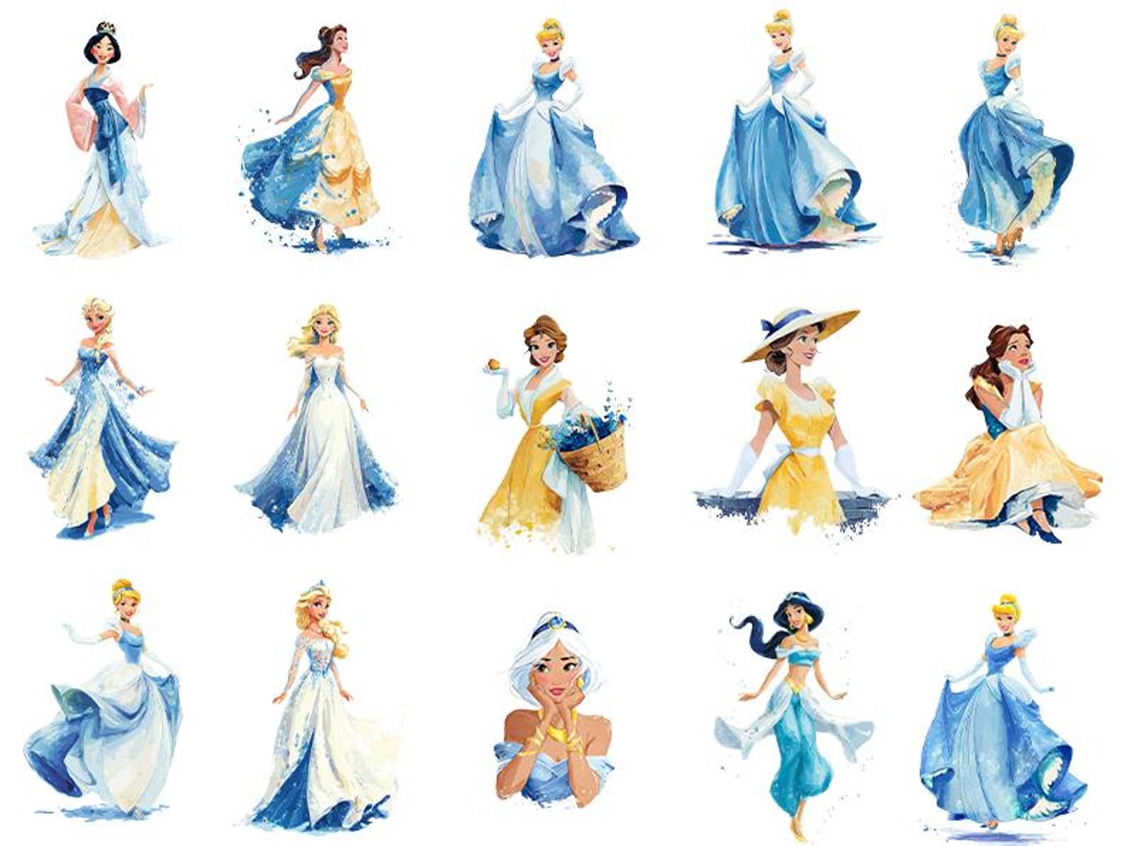 Whimsical Fairytale Princess Clipart Bundle Watercolor Fairytale PNG ...