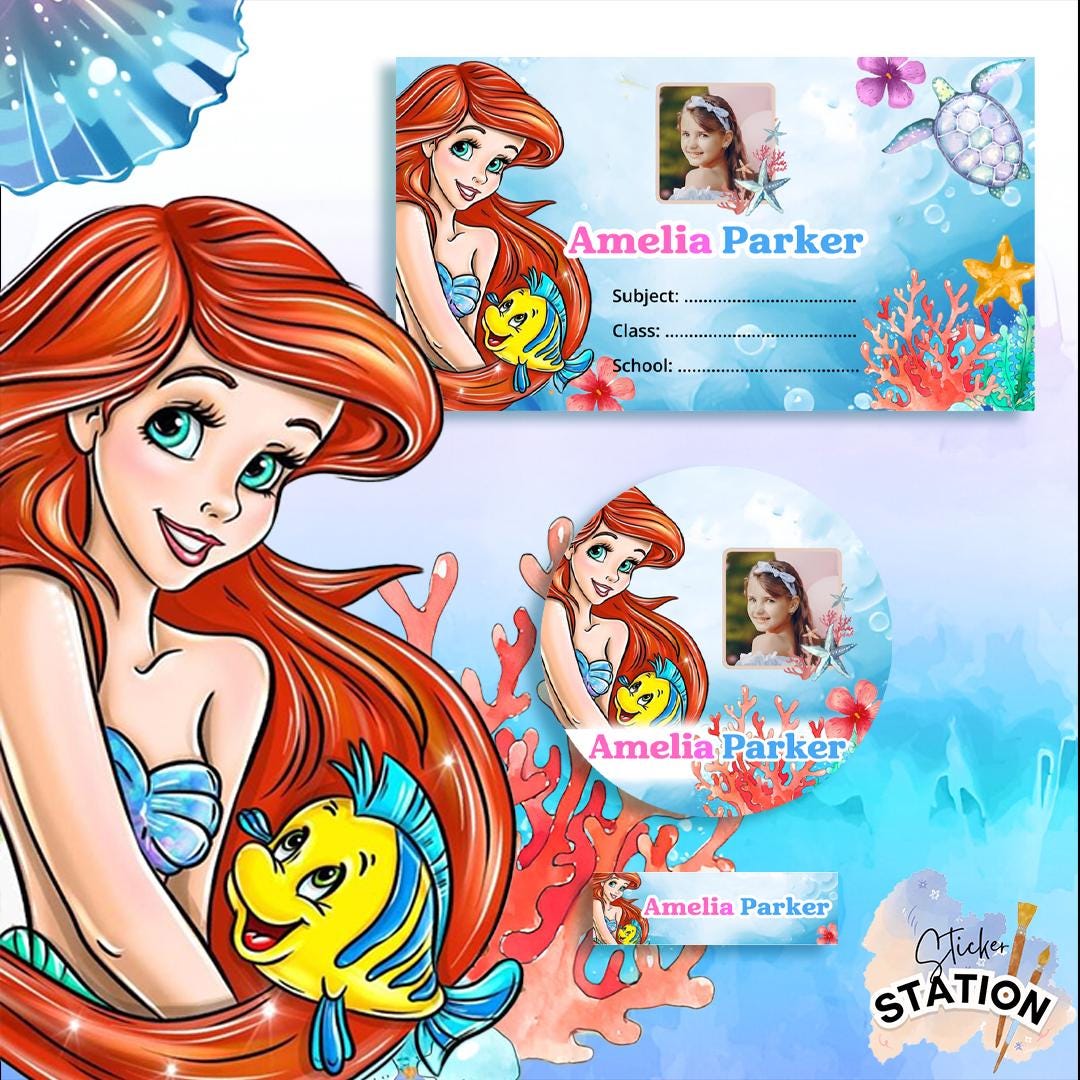 Back to School Label Custom Mermaid School Label Printable School ...