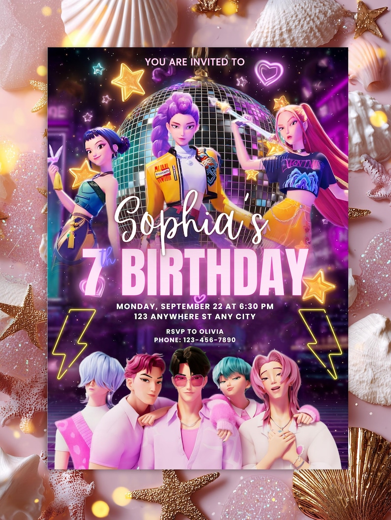 KPOP Demon Hunters Invitation KPOP Demon Hunter Clipart PNG K-pop Demon ...