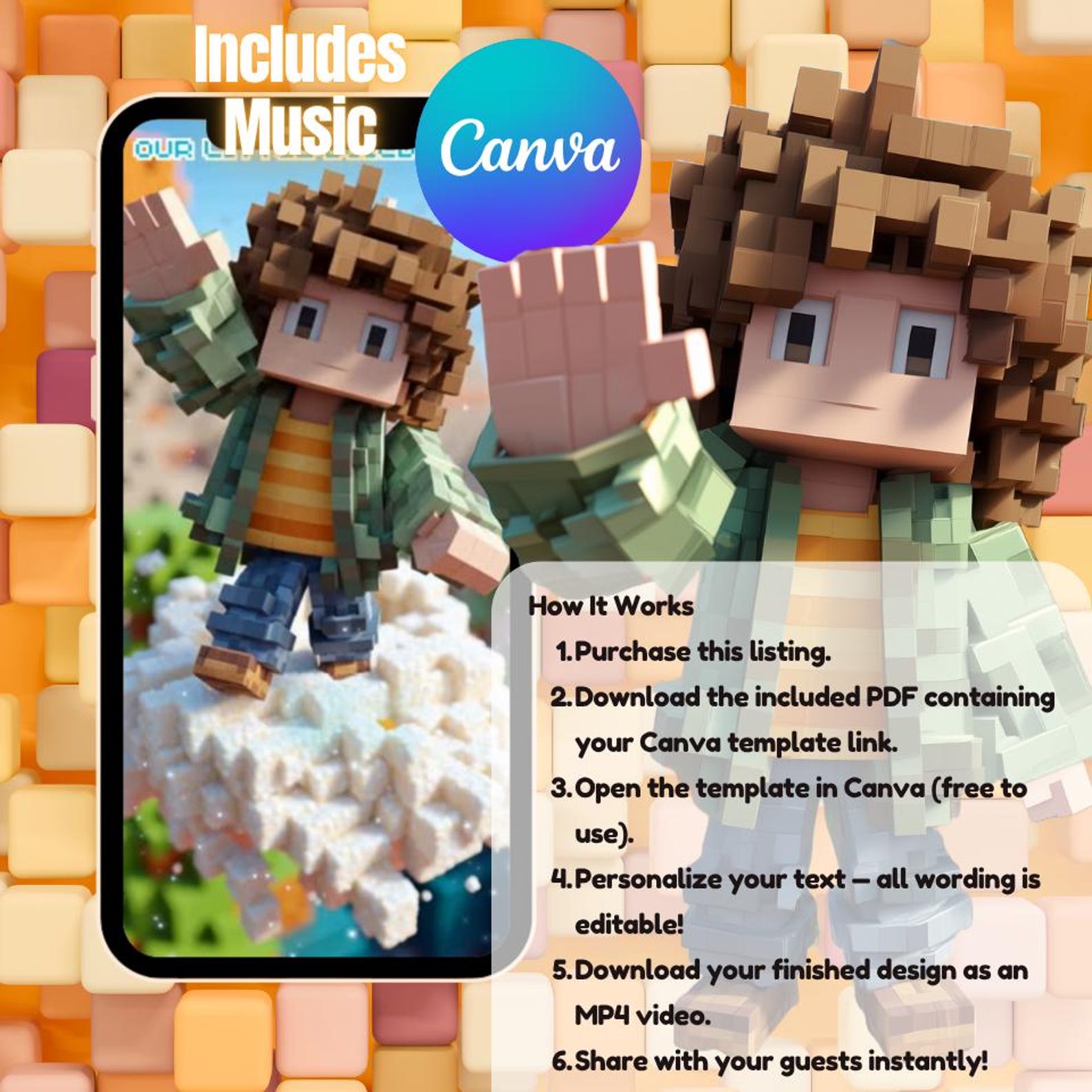 Invitación animada de Minecraft para fiesta de cumpleaños (vídeo ...