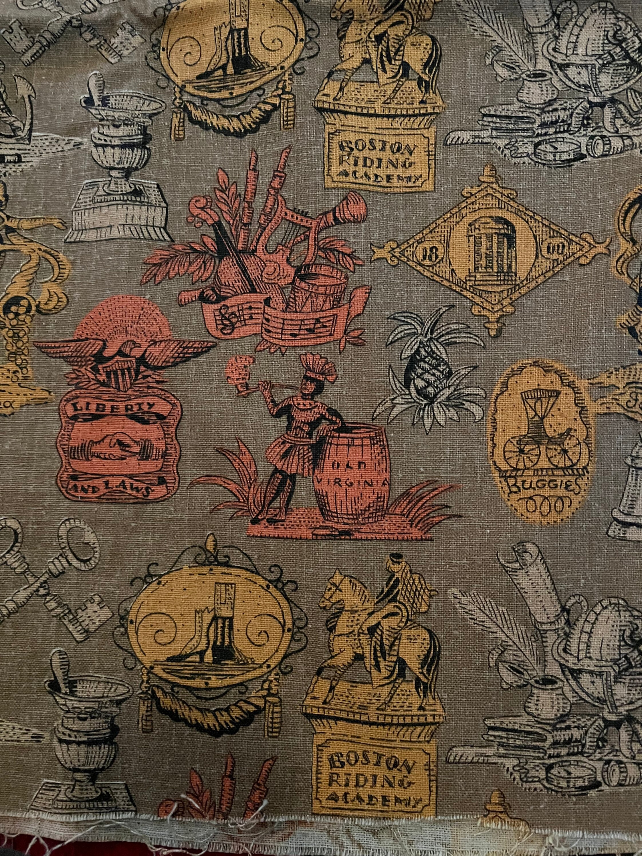 Vintage Colonial Bicentennial Fabric Retro Hippie Seventies | Etsy