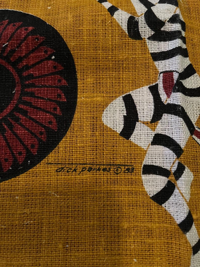 Vintage Kay Dee Handprints Vintage Linen Towrl Tribal Ethnic Pottery ...