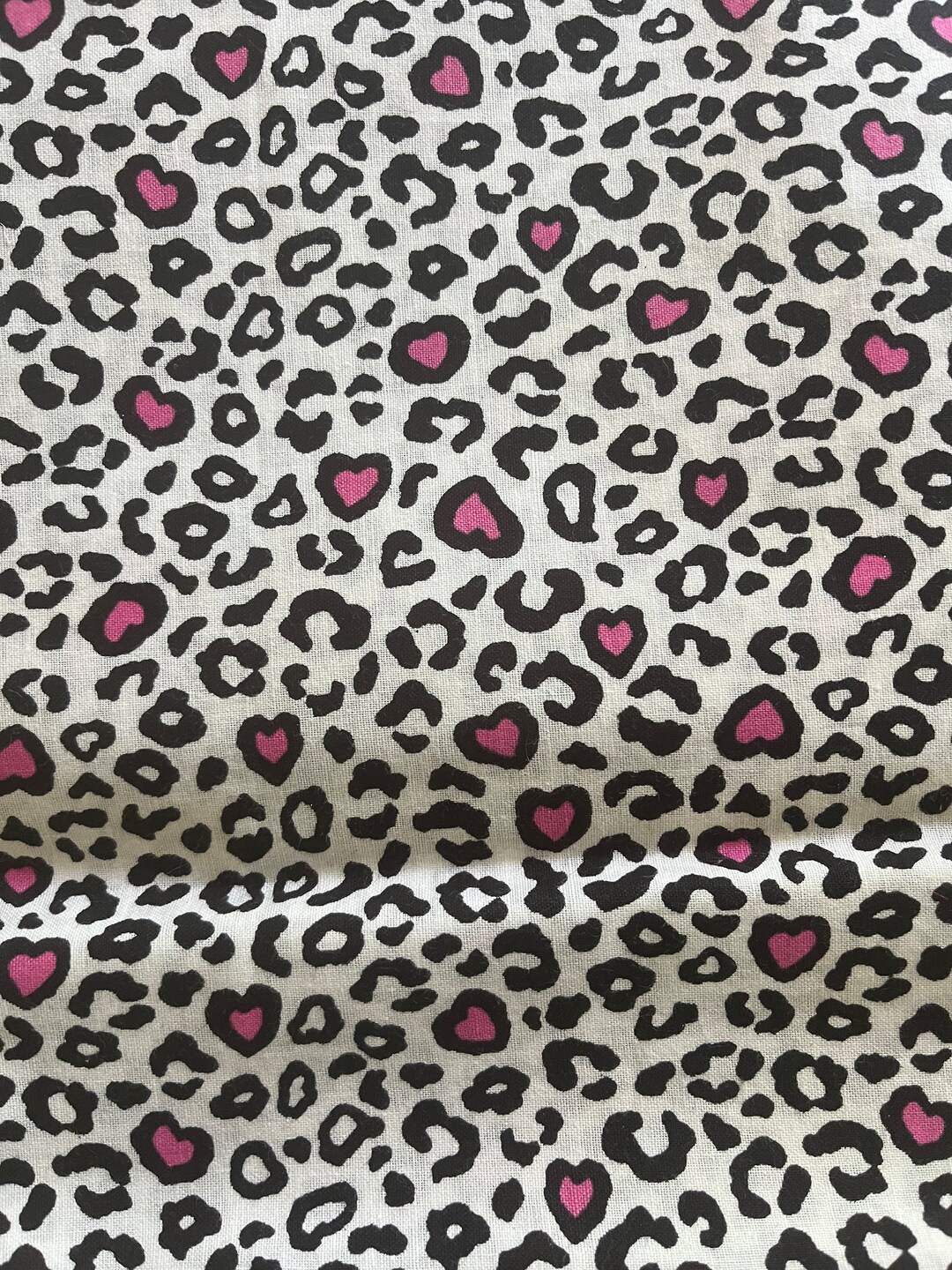 Pink and Black a Cheetah Print Cotton Quilting Fabric Material Animal ...