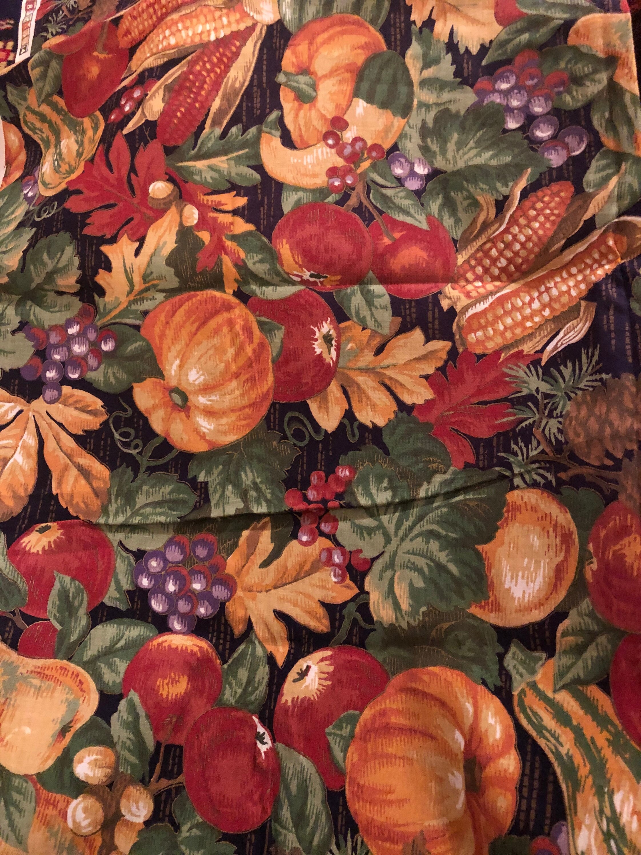 Harvest Autumn Quilting Fabric Material Pumpkin Squash Grapes - Etsy