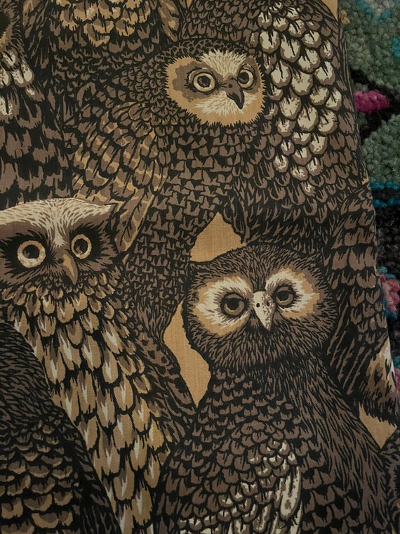 Retro Owls Fabric