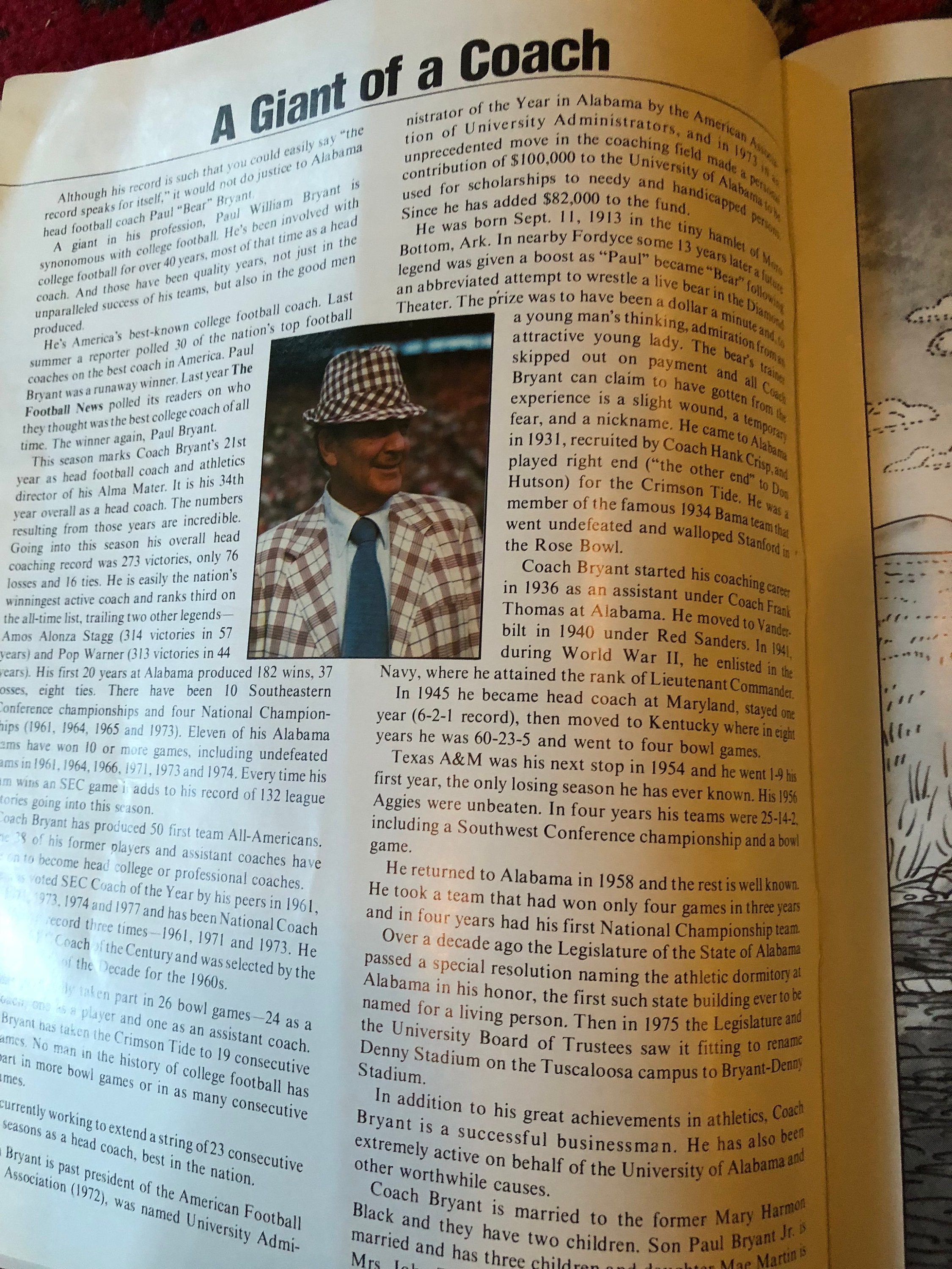 1978 Alabama Crimson Tide Football Program Bear Bryant Bama | Etsy