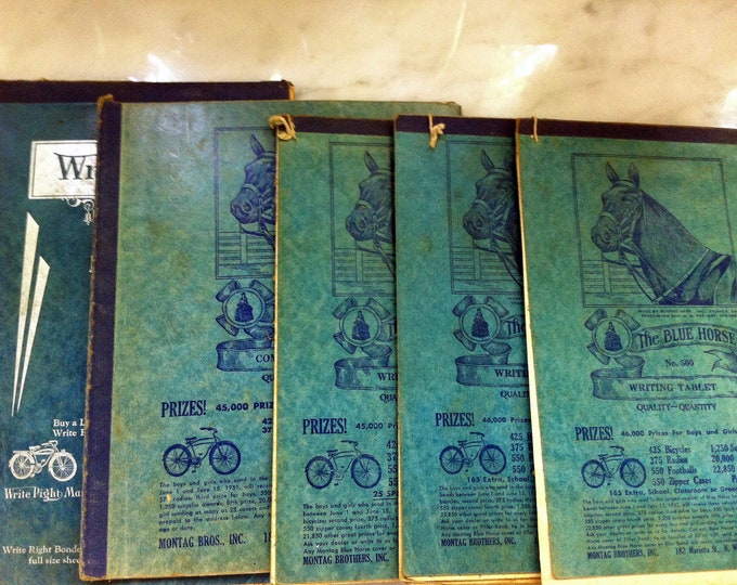 Composition Books Blue Horse Writing Tablets School Notebooks - Etsy