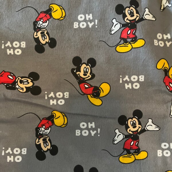 Mickey Mouse Flannel Fabric - Etsy
