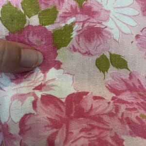 Vintage Floral Cotton Fabric Flour Sack Feed Sack Feedsack Retro Green ...