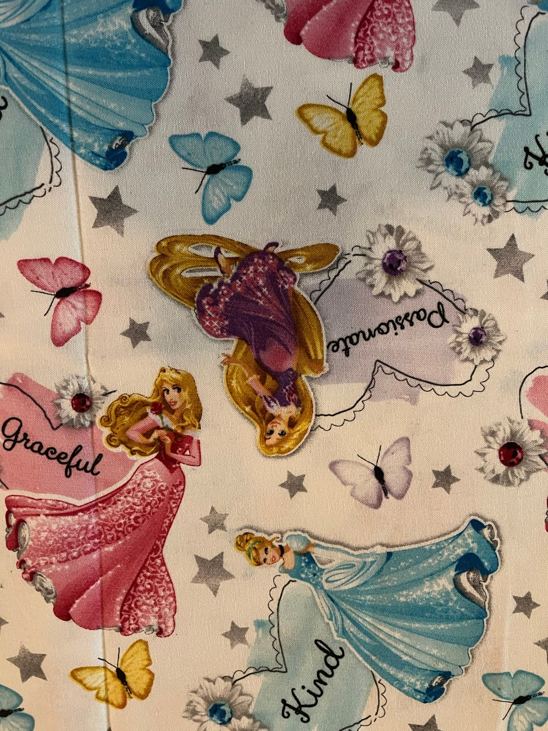Disney Princesses Cotton Fabric Material Sleeping Beauty Cinderella ...