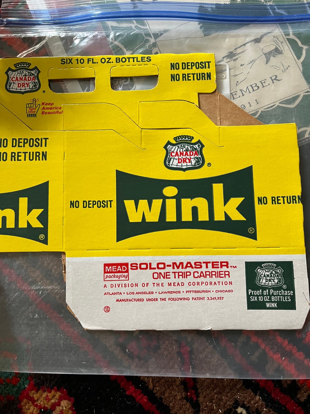 Vintage Wink Soda Drink Caddy Cola Canada Dry - Etsy