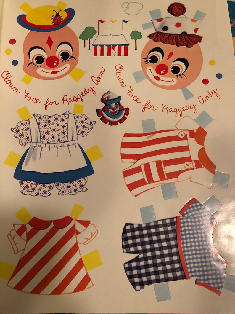 Raggedy Ann and Andy Circus Themed Paper Dolls Whitman Books | Etsy