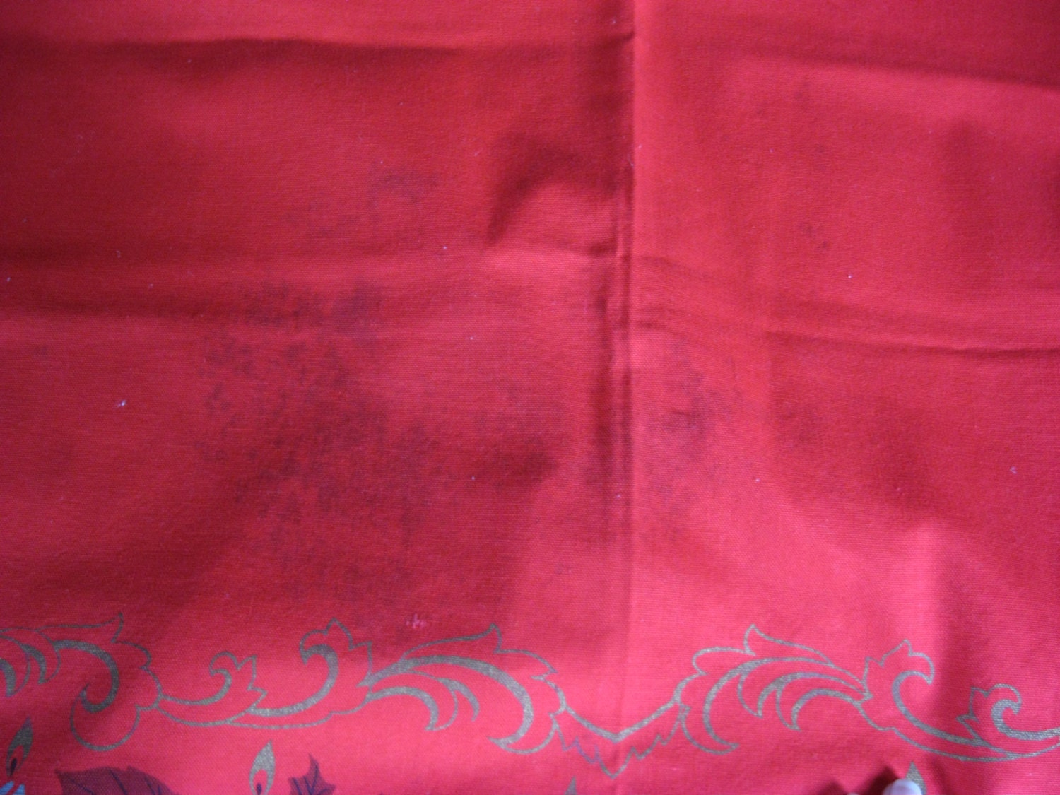 Vintage Red Cotton Tablecloth Christmas Printed Noel - Etsy