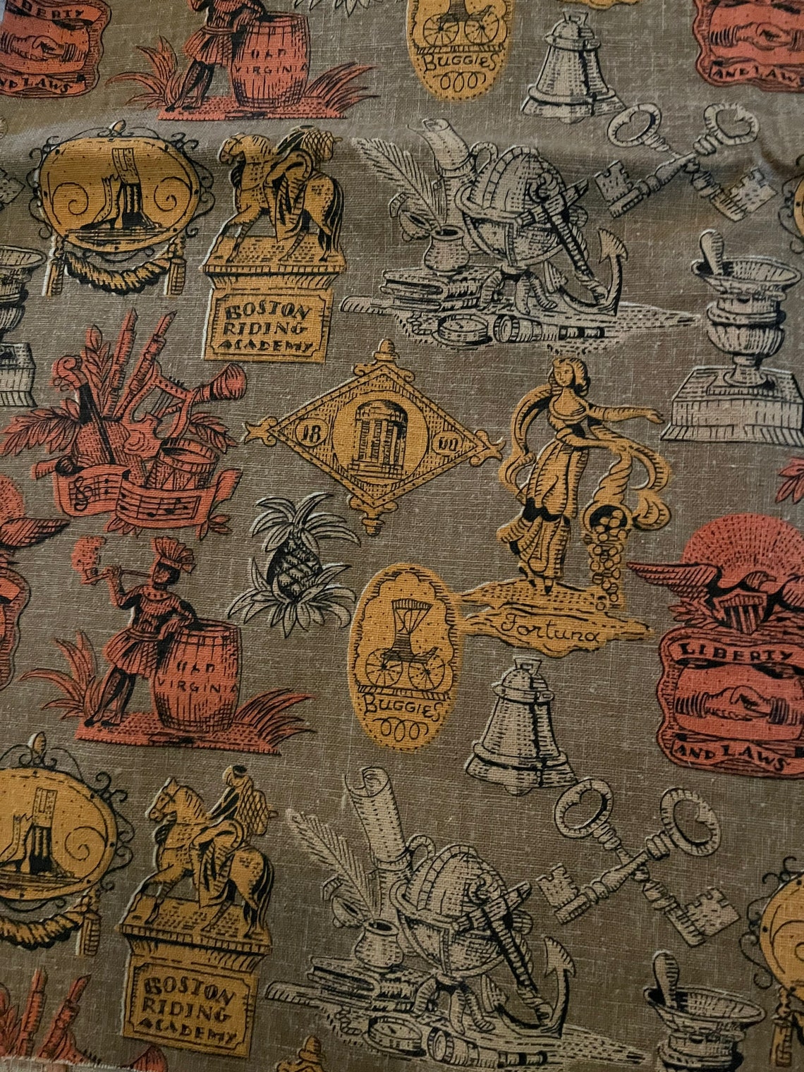 Vintage Colonial Bicentennial Fabric Retro Hippie Seventies - Etsy