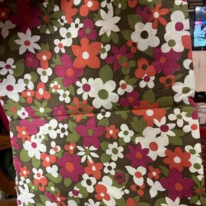 Vintage Floral Cotton Fabric Flour Sack Feed Sack Feedsack Retro Green ...