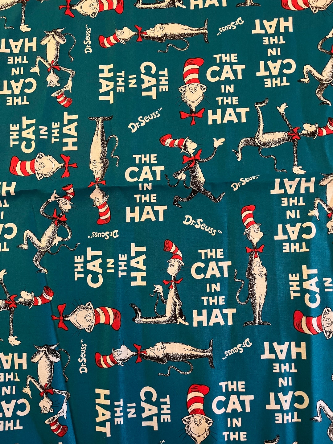 Cat in the Hat Cotton Quilting Fabric Material Dr. Seuss - Etsy