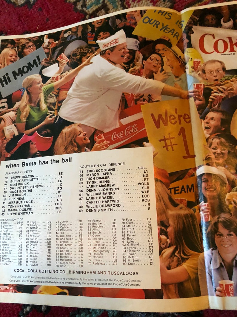 1978 Alabama Crimson Tide Football Program Bear Bryant Bama | Etsy