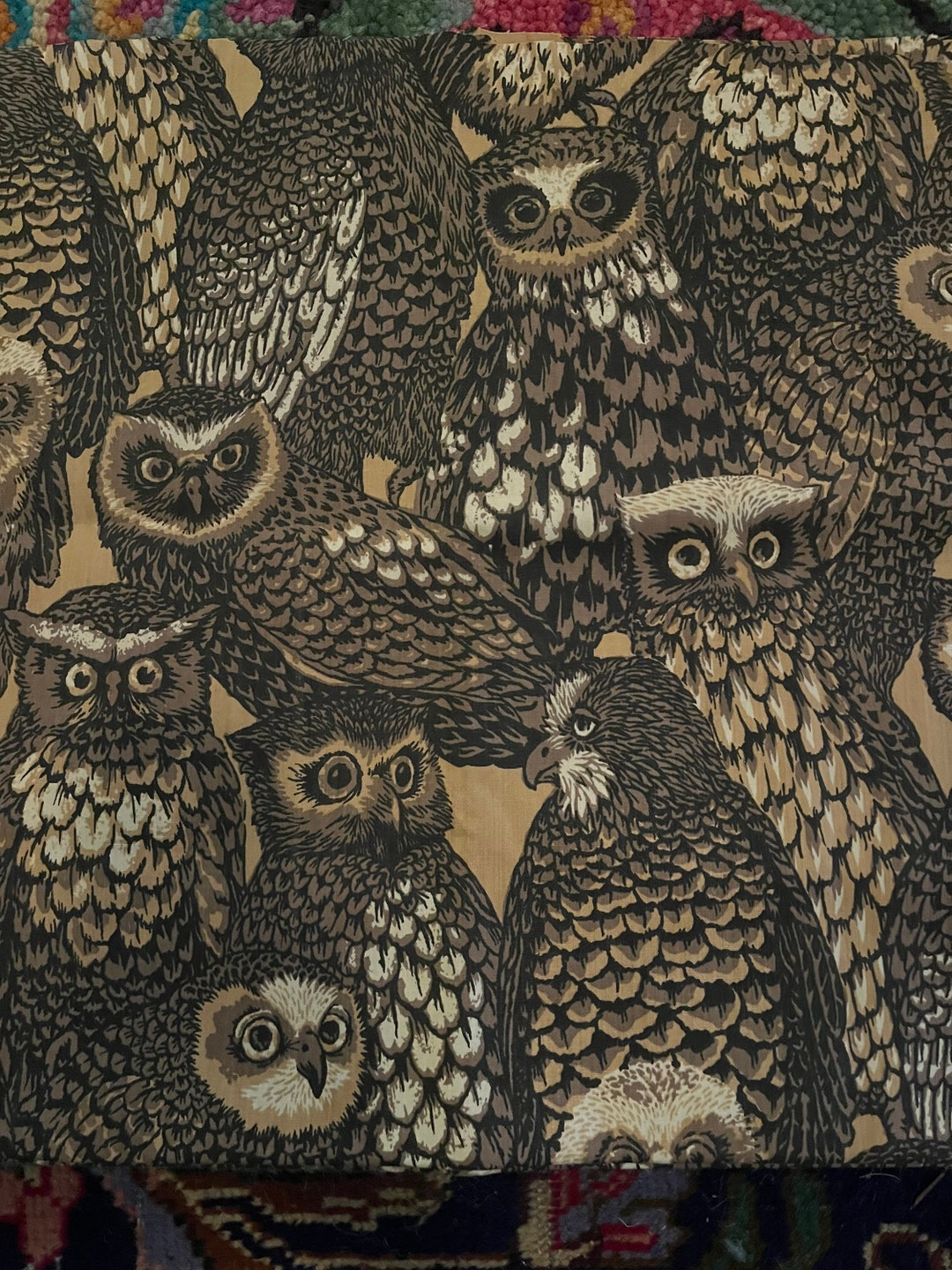 Vintage Owls Fabric Material Hoot Retro Hippie Boho - Etsy