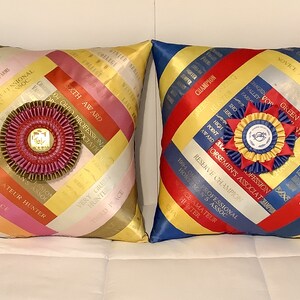 CUSTOM DIAMOND PILLOW One Sided - Diamond Horse Show Ribbon Pillow ...