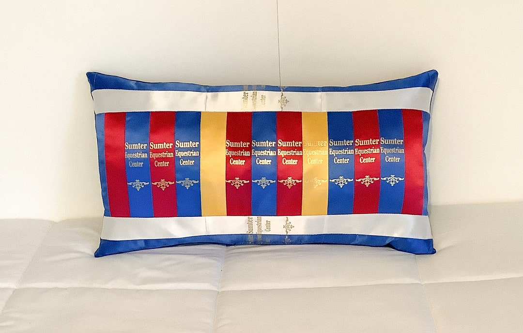 CUSTOM LUMBAR PILLOW - Made to Order-handmade Horse Show Ribbon, Dog ...