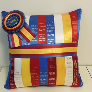 CUSTOM TOPBOTTOM PILLOW One Sided - Horse Show Ribbon Pillow - Made to ...