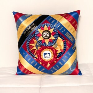 CUSTOM DIAMOND PILLOW One Sided - Diamond Horse Show Ribbon Pillow ...