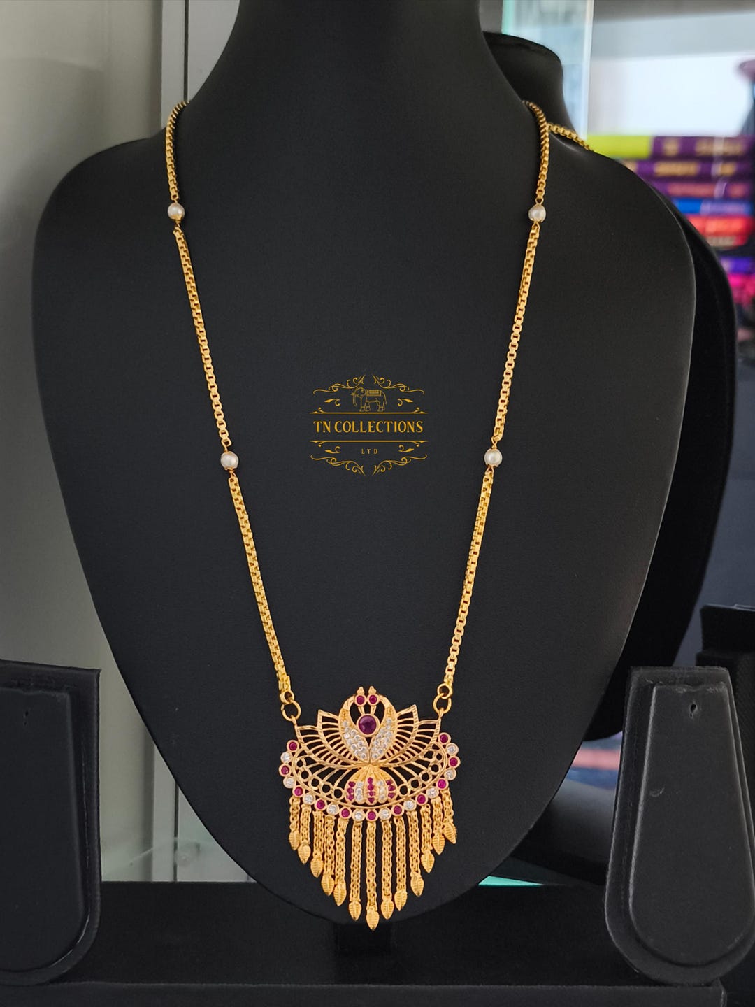 Micro Gold Plated Traditional Pathakkam With Pearl Chain South Indian ...