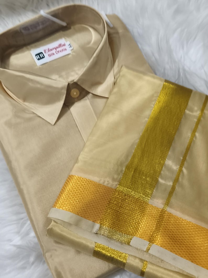 Traditional Southindian Asian Wedding Men's Veshti Shirt Sets - Etsy