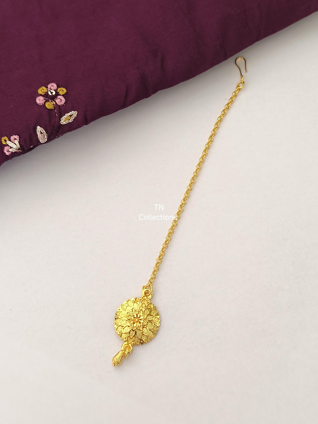 Micro Gold Plated Indian Tikka: Wedding Hair Jewelry - Etsy