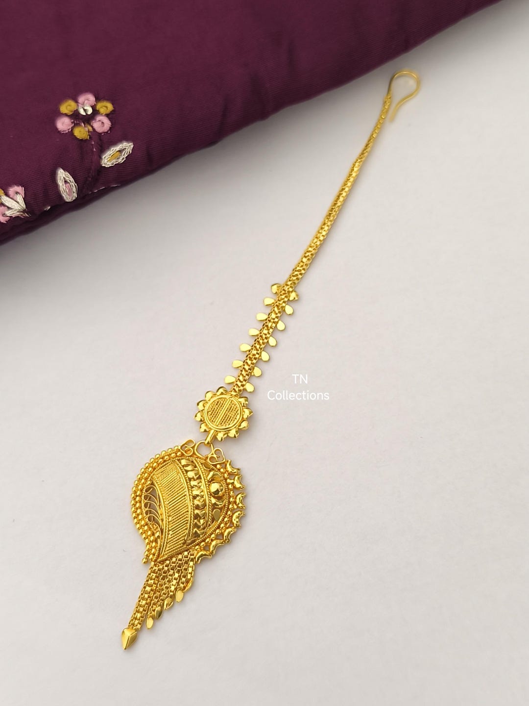 Micro Gold Plated Maang Tikka Asian Indian Hair Accessories Jewellery ...