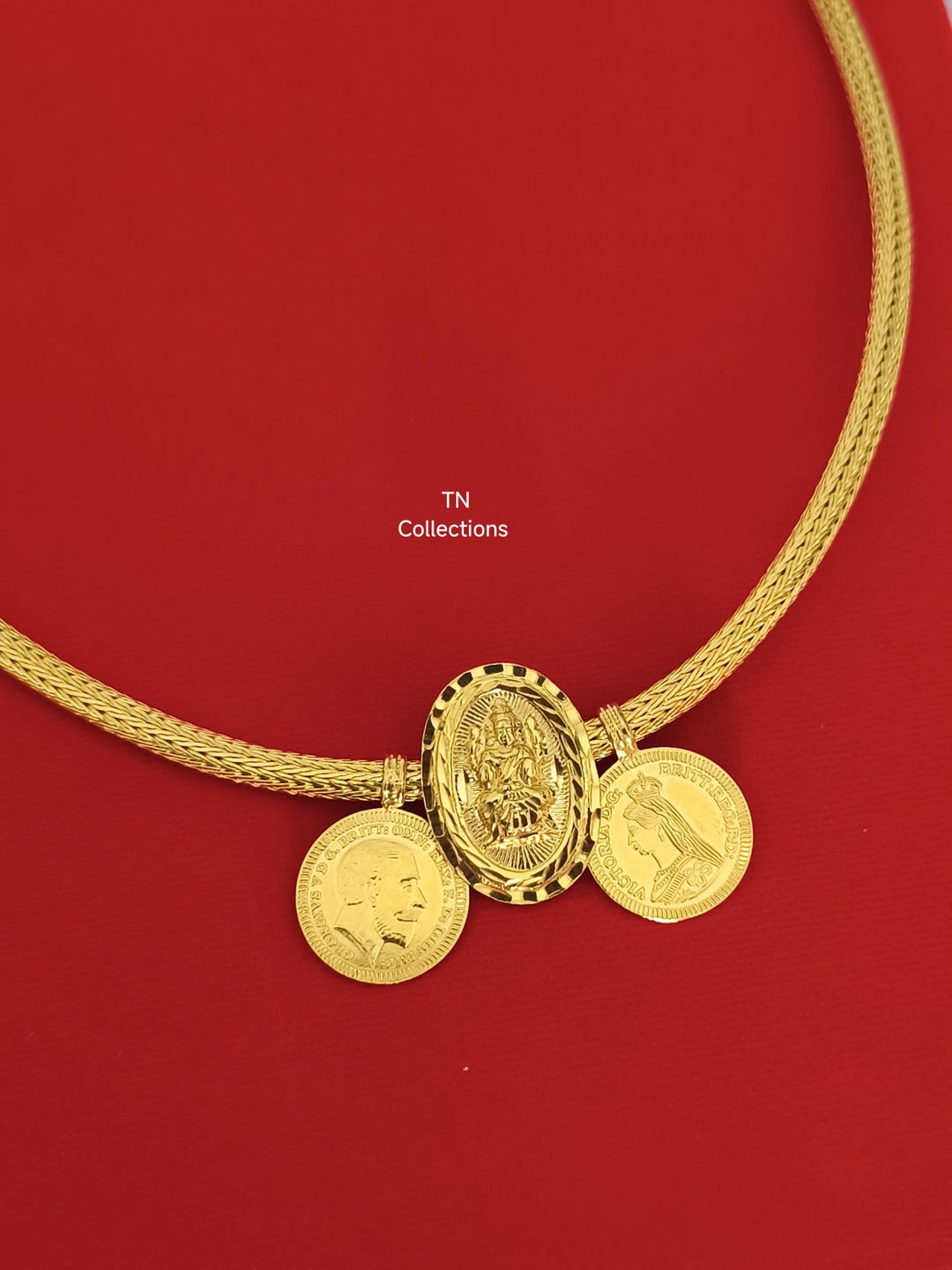 22ct Gold Plated Traditional Thalikodi With Amman Thali Indian