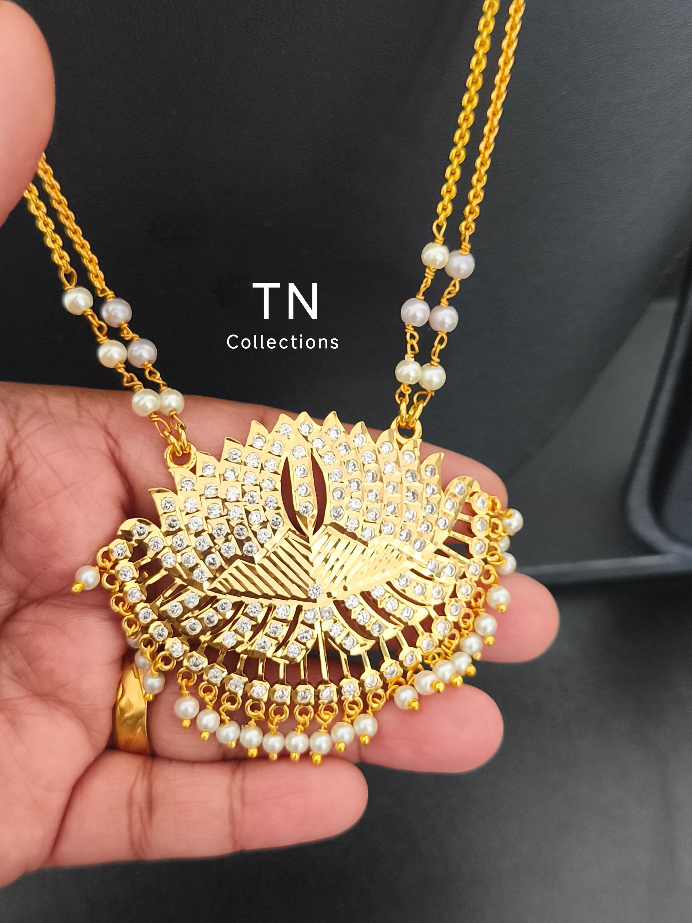 Traditional Lotus Pathakkam With Double Layer Pearl Chain. - Etsy