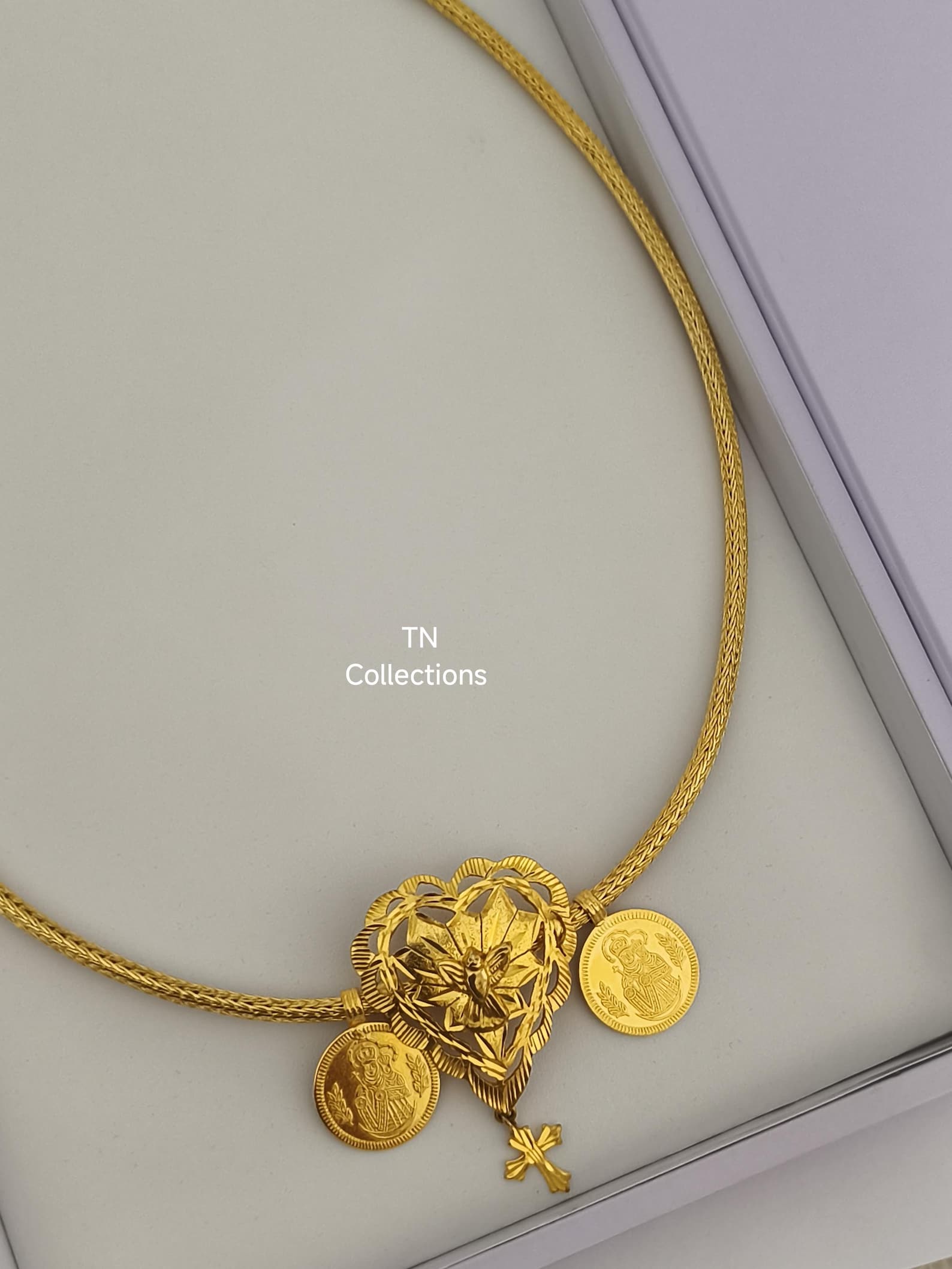 22ct Gold Plated Traditional Christian Thalikodi With Angel Thali