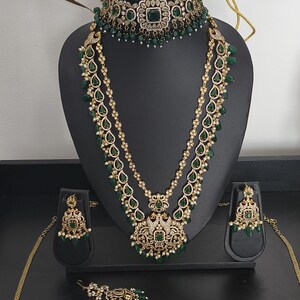 Emerald Green Victorian Style Semi Bridal Set /indian Wedding Jewelry ...