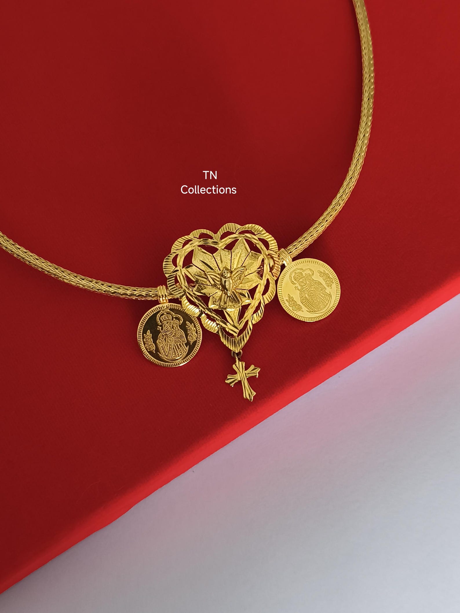 22ct Gold Plated Traditional Christian Thalikodi With Angel Thali