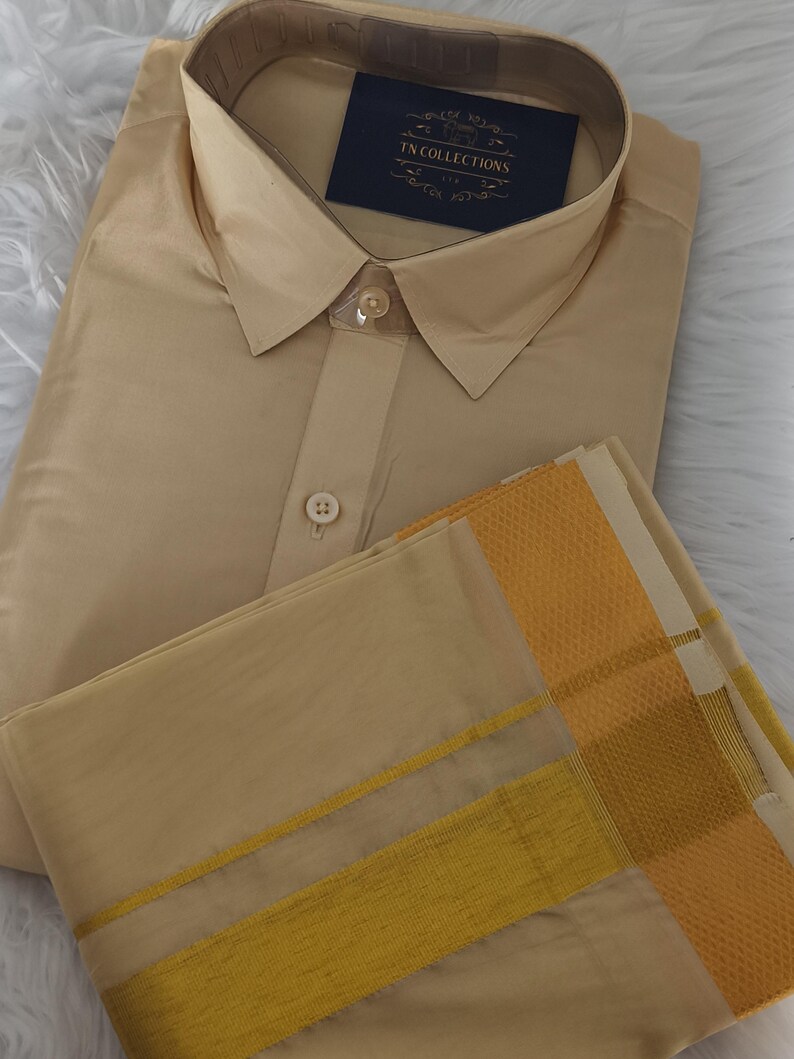 Traditional Southindian Asian Wedding Men's Veshti Shirt Sets - Etsy