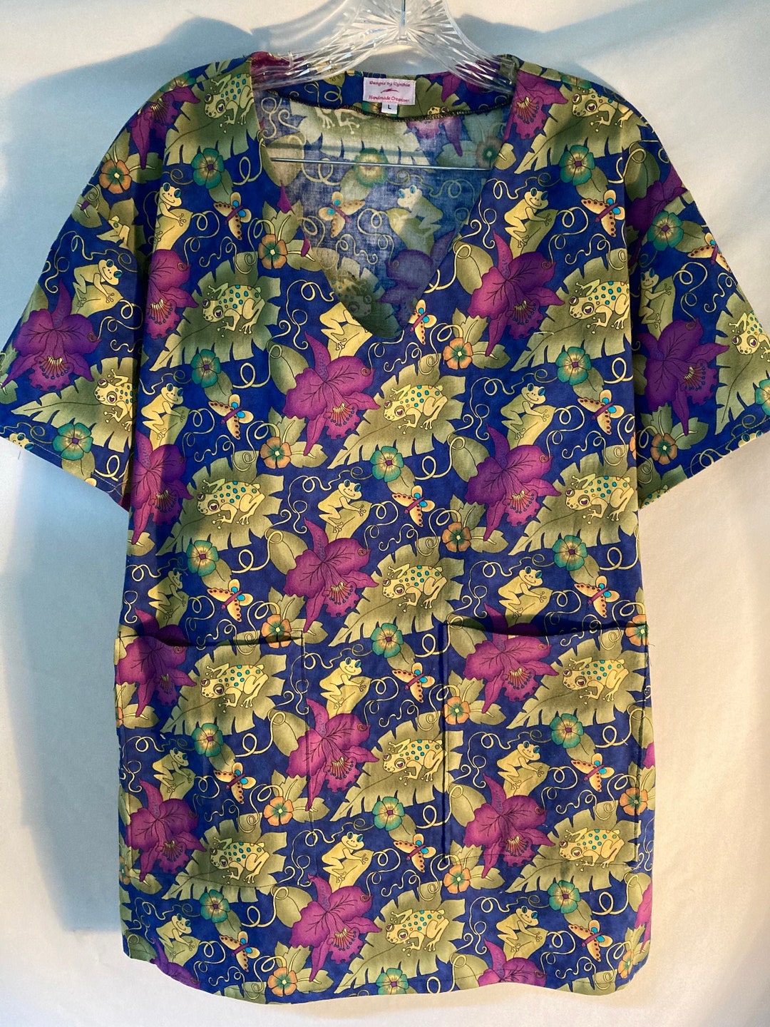 Handmade Unisex Frogs and Lily Pads Scrubs With Matching Nurse's Hat ...