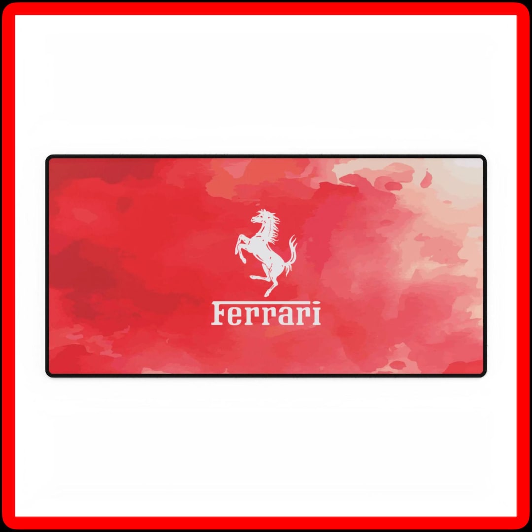 Ferrari F1 Watercolor Mouse Pad, Scuderia Ferrari Racing Desk Mat ...