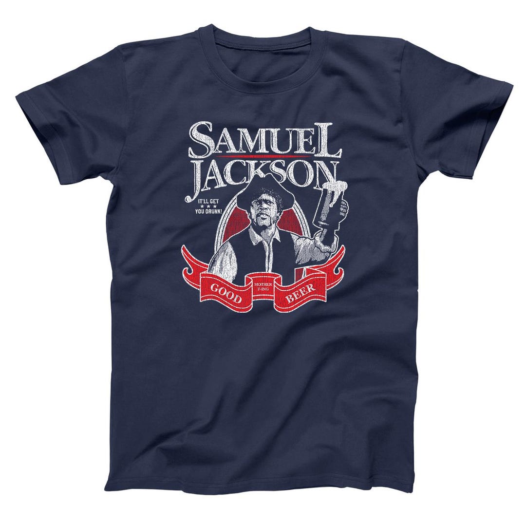 Samuel Jackson Brewing Beer T-shirt - Retro Comedy Humor Tv Show Funny ...