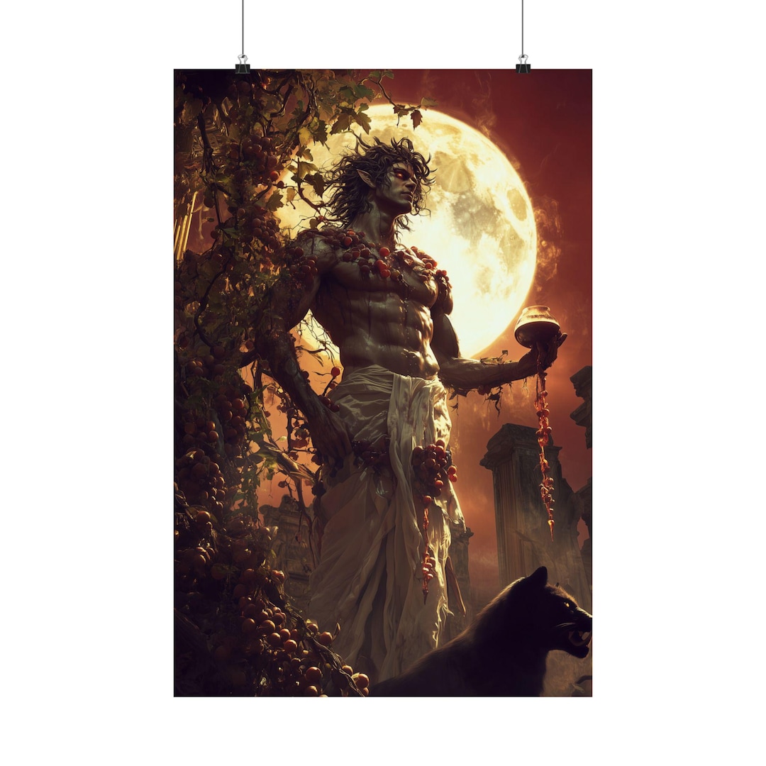 Dionysus Greek God of Wine Ecstasy and Theater Mythology Wall Art Print ...